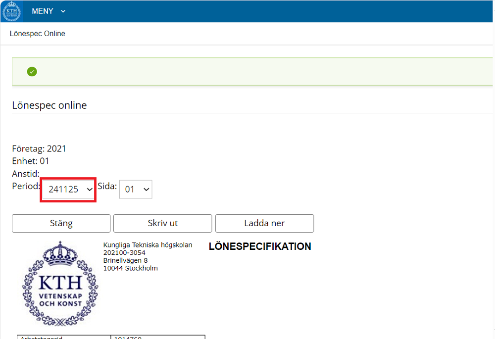 See your payslip | KTH Intranet